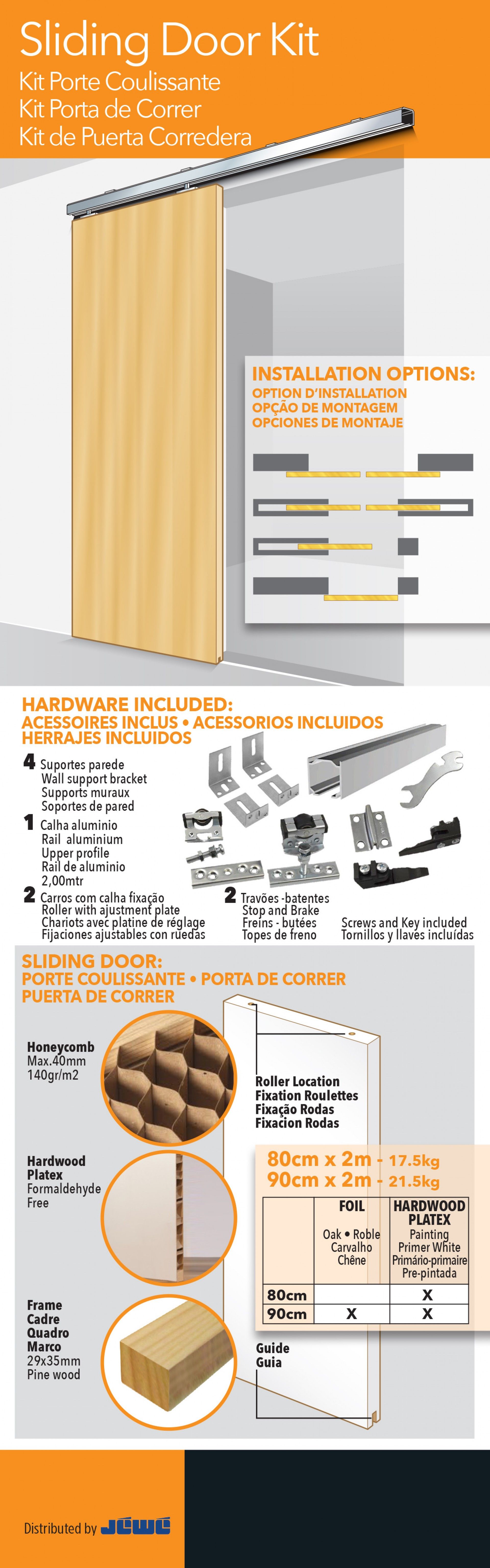 Kit Porta de Correr Pré-Pintada - 10068781 | MaxMat