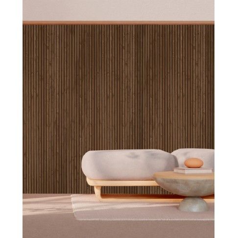 PAINEL ACÚSTICO RIPADO CASTANHO ESCURO 2400X600X20MM CX.1,44M2 ...