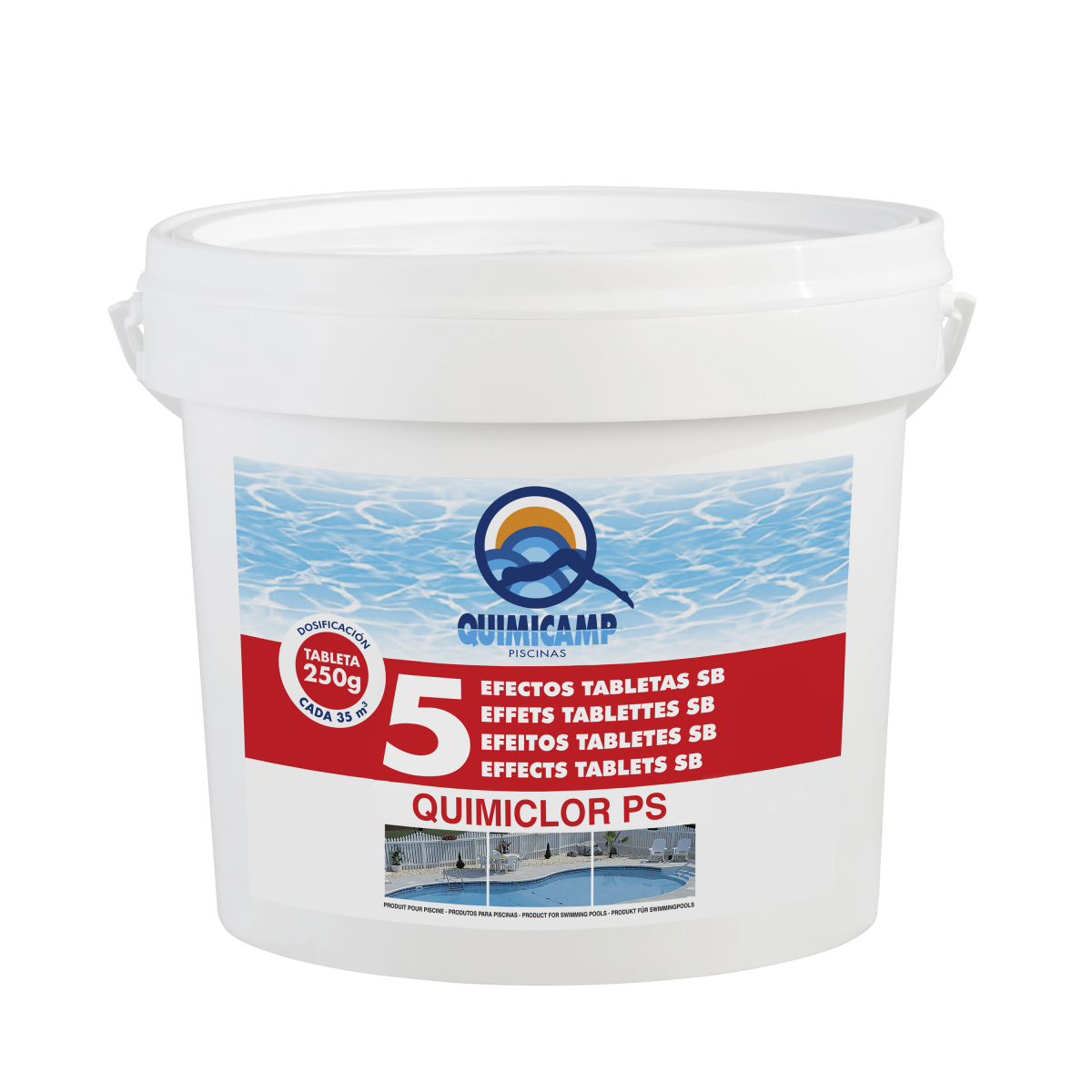 Cloro 5 Efeitos Tabletes 200g 5kg - 2534464 - MaxMat