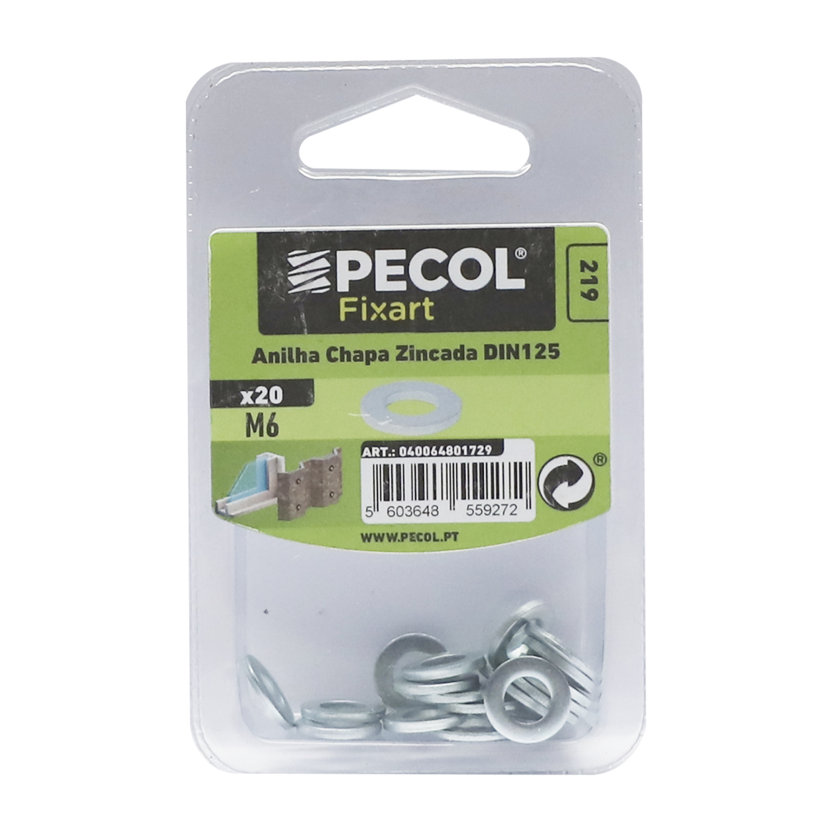 Anilha Chapa Zincada DIN125 M6 - 10061163 | MaxMat