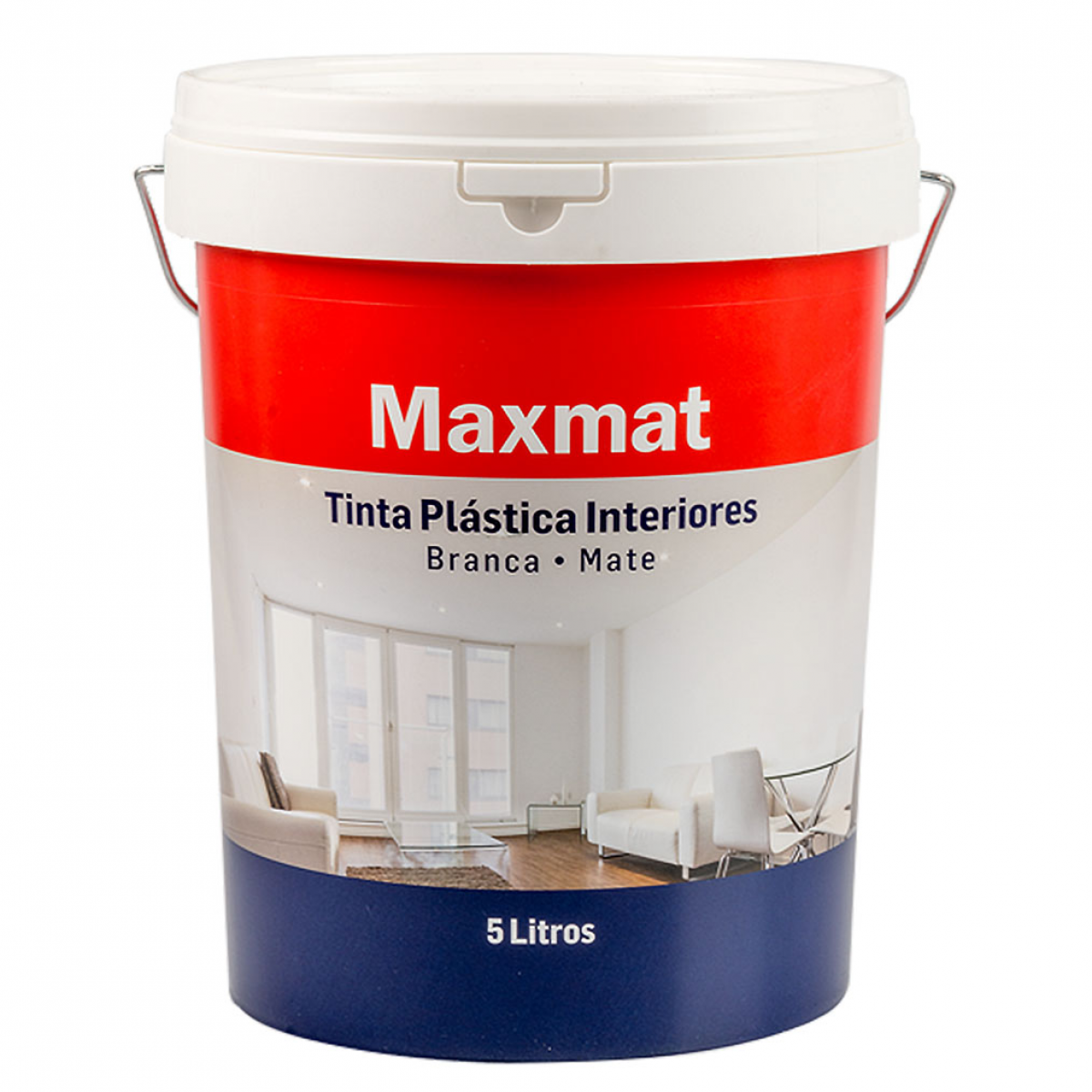 Tinta Interior Branca Lisa Mate 5L - 10050054 - MaxMat