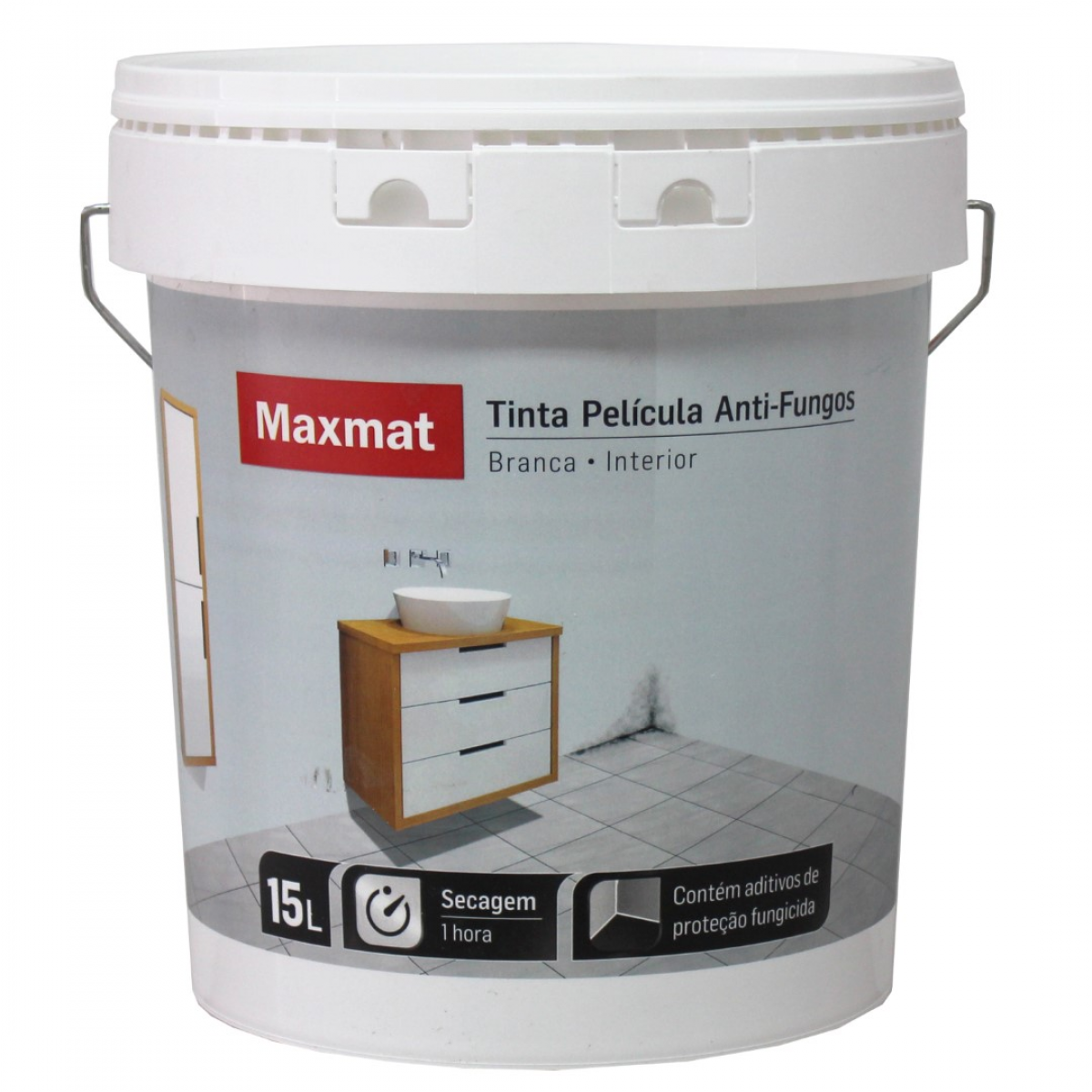 Tinta MAXMAT Interior Mate Anti Fungos Branca 15L - 10001848 - MaxMat