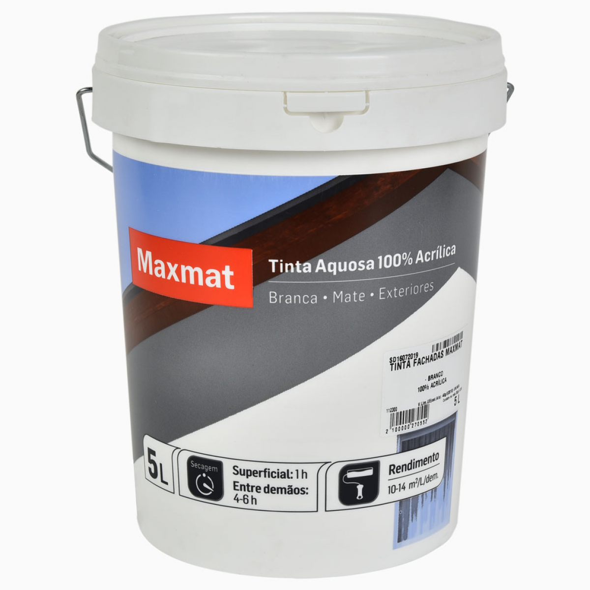 Tinta Fachadas 100% Acrílica 5L - 10073195 - MaxMat