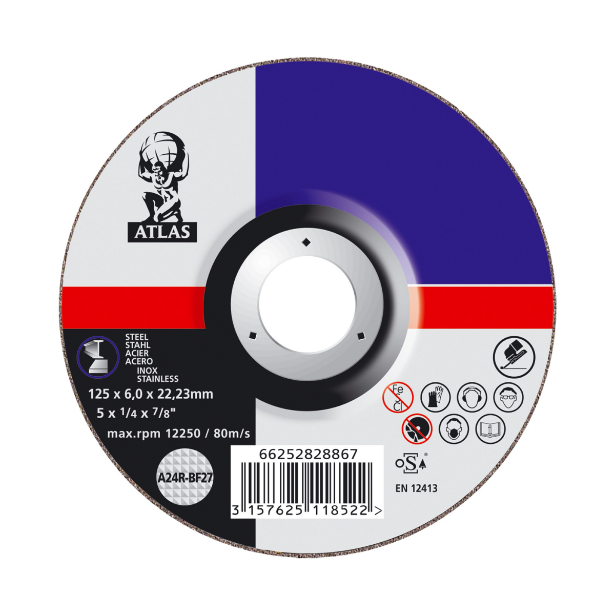 Disco Corte/Rebarbar Metal 125mm - 10055148 - MaxMat