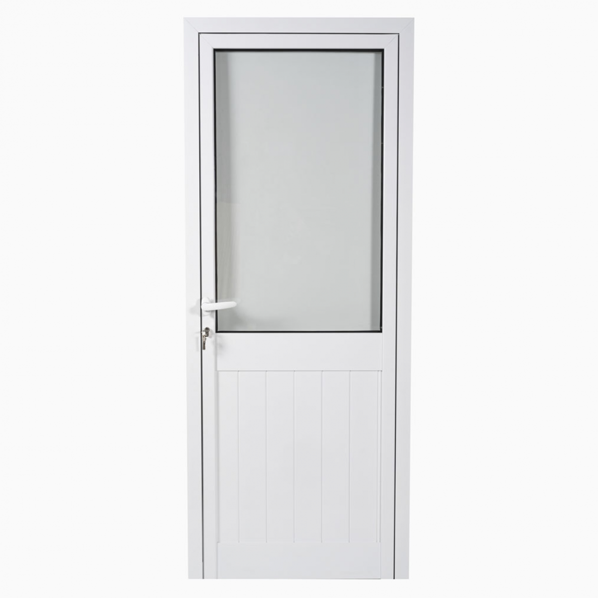 Porta Alumínio C/Vidro 200x80cm Esquerda Branca - 20000445 - MaxMat