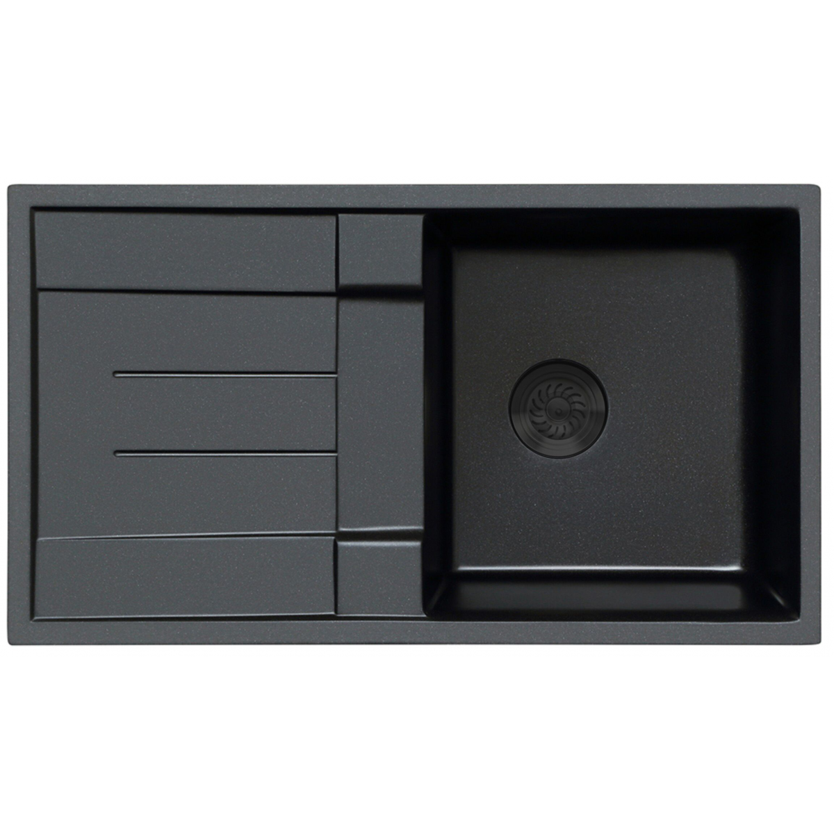 Lava-Loiça Resina Retangular Preto 86x50cm - 20031184 - MaxMat