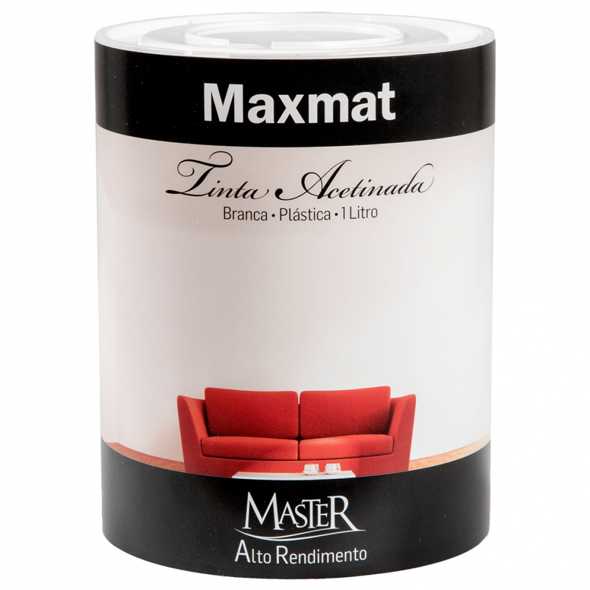 Tinta Master Interior Branca Acetinada 1L - 10051490 - MaxMat