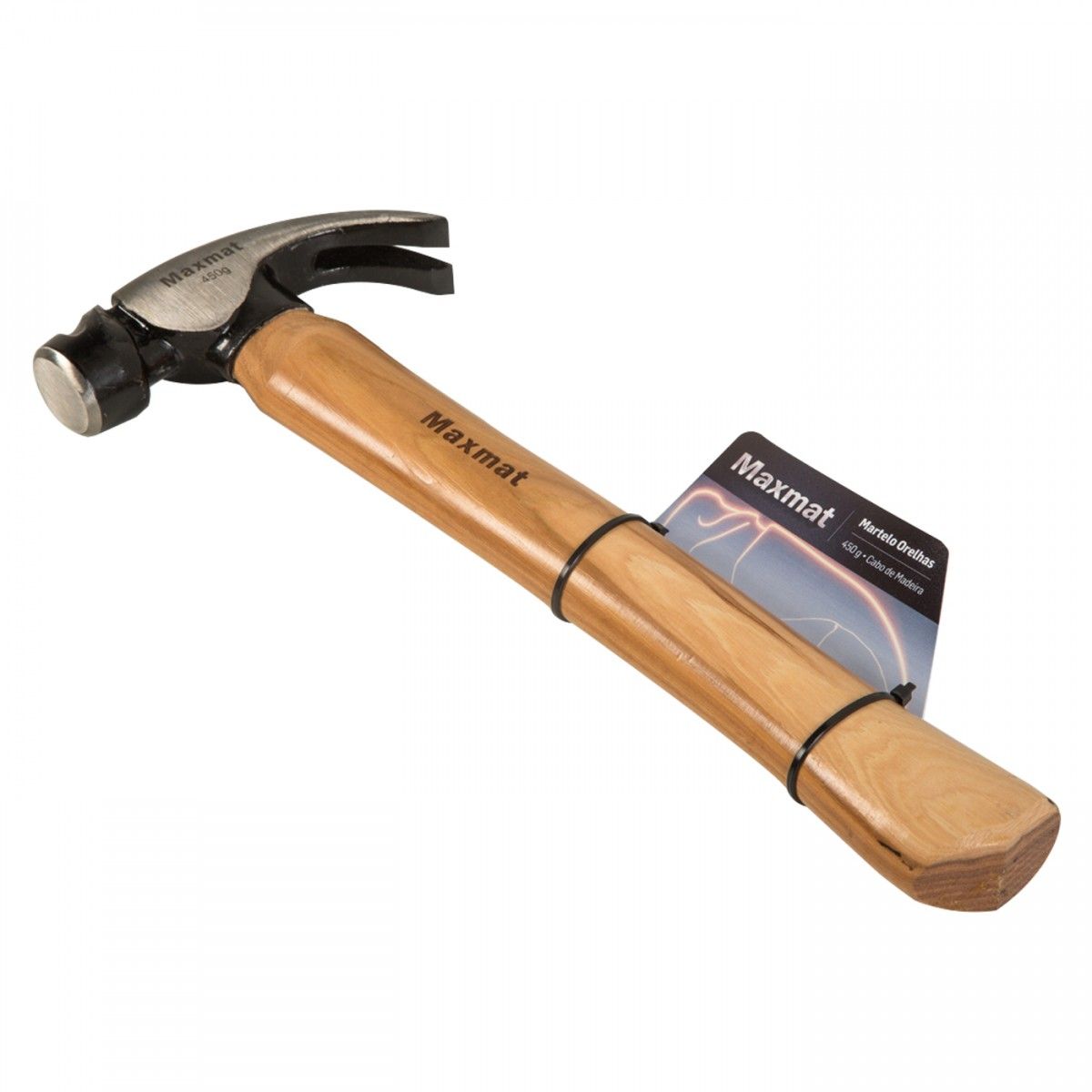Martelo Orelhas Cabo Madeira 450g | MaxMat
