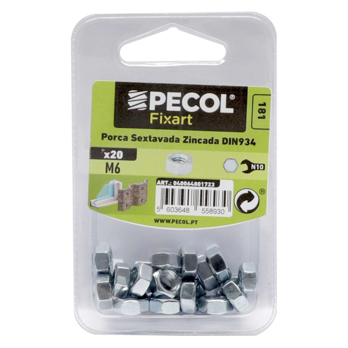 Porca Sextavada Aço Zincado M6 - 10061038 - MaxMat