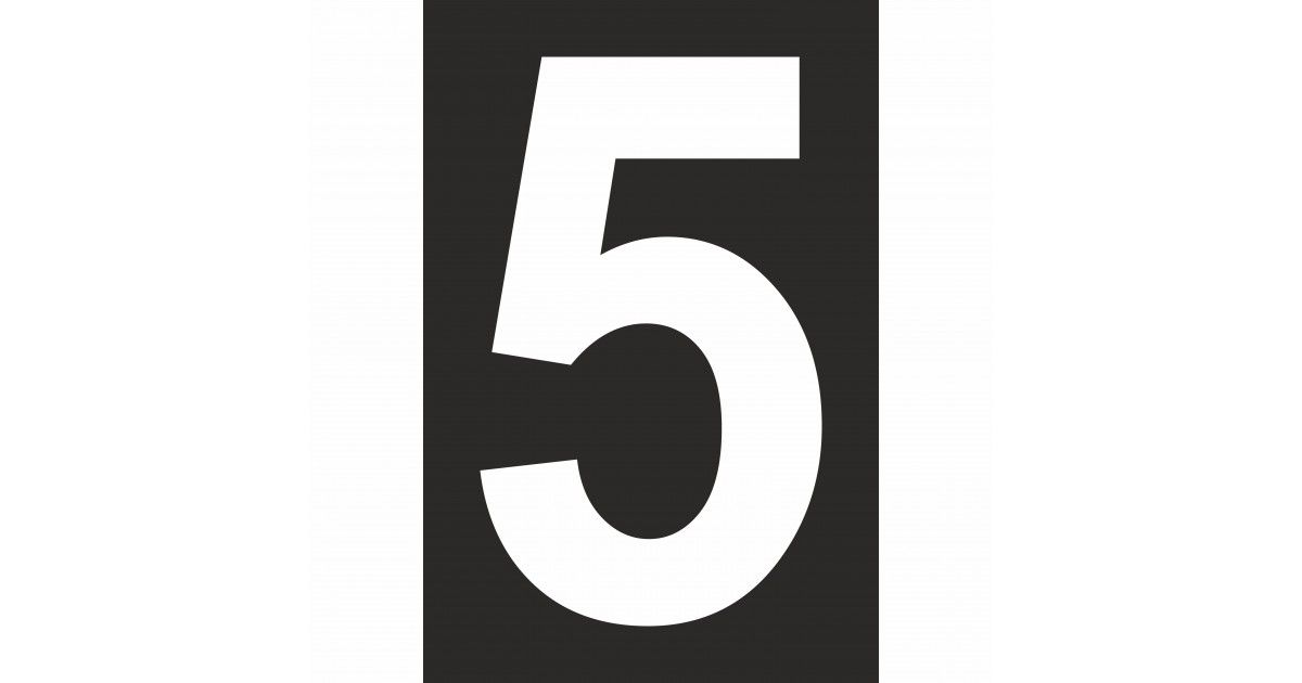 Número 5 PVC Preto | MaxMat