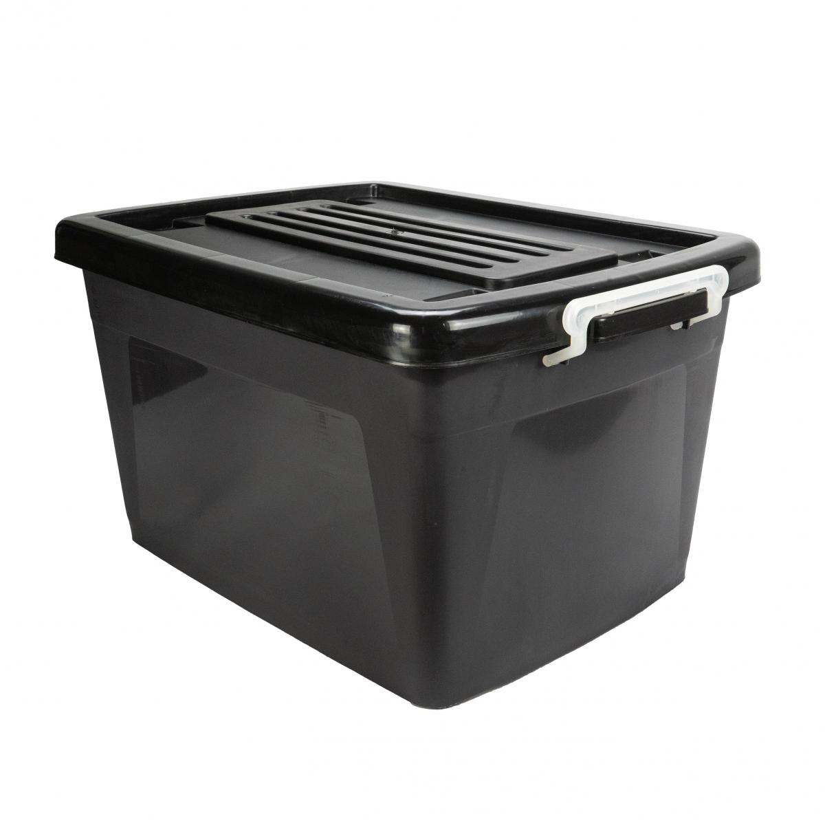 Caixa Arrumação Com Tampa Preta 46lt 55x40x30cm - 10056031 - MaxMat