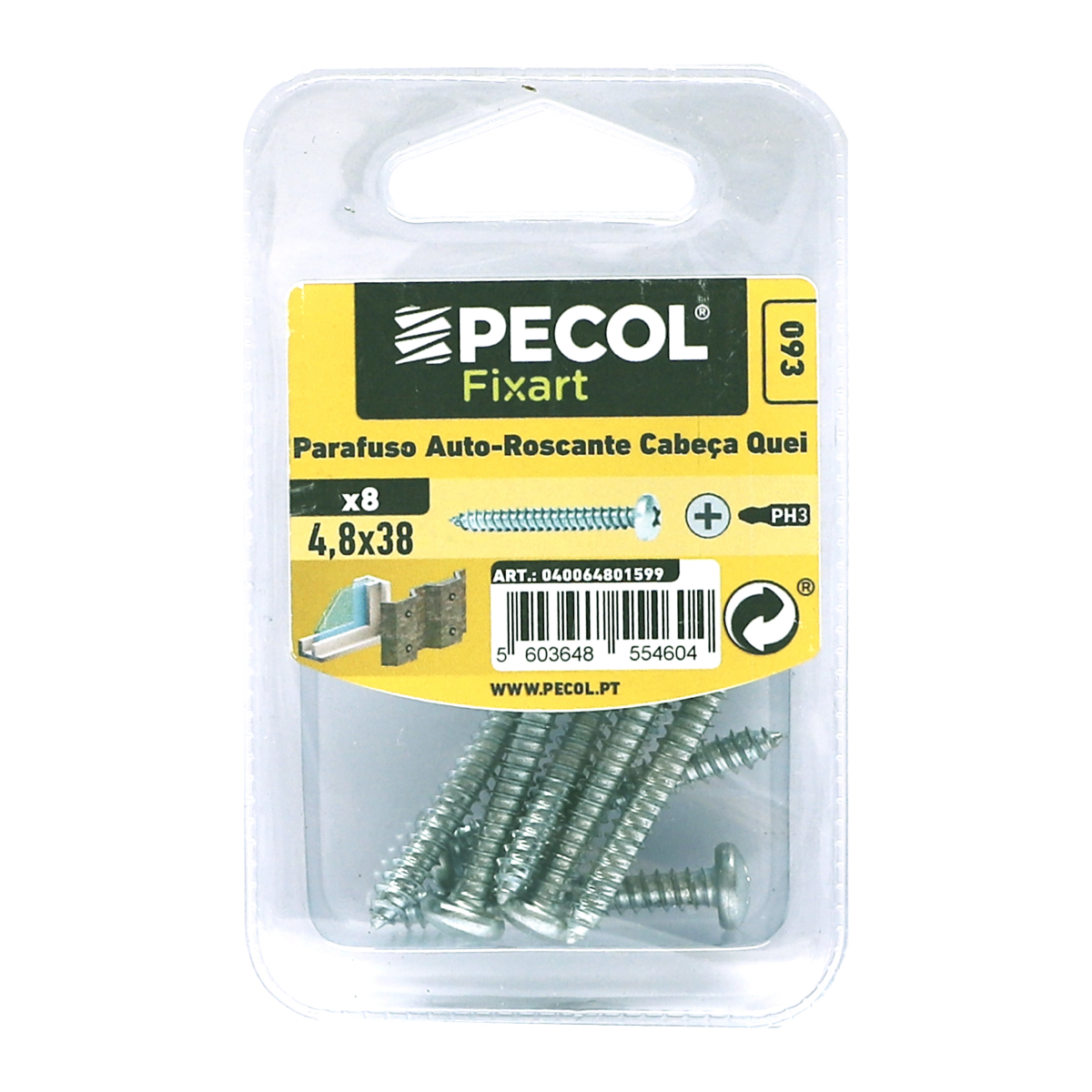 Parafuso Auto Roscante Cabeça Queijo 4,8x38 - 10060750 | MaxMat